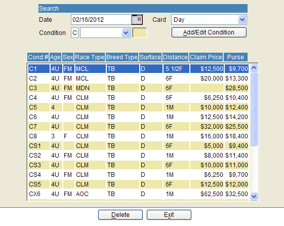 Condition Book Maintenance